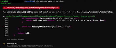 Permissionshow Command Fails With Preventaccessingmissingattributes Enabled · Issue 2454