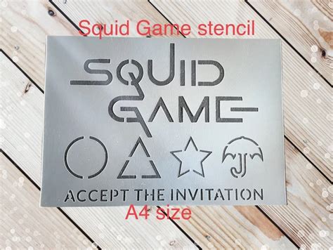 Squid Game Stencilred Light Green Light Invitation Cardsquid Game