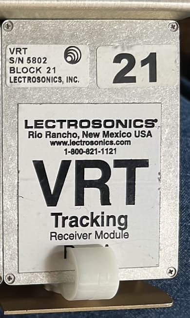 Lectrosonics VRT Tracking Receiver Block 21 And Block 22 Reverb