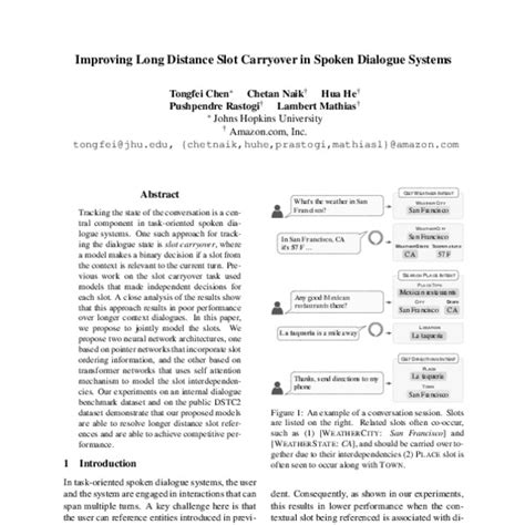 Improving Long Distance Slot Carryover In Spoken Dialogue Systems Acl Anthology