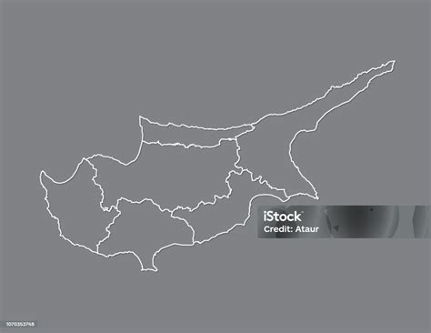 어두운 배경 벡터 일러스트 레이 션에 흰색 라인을 사용 하 여 부서와 사이 프 러 스 지도 0명에 대한 스톡 벡터 아트 및 기타 이미지 0명 개념 개념과 주제