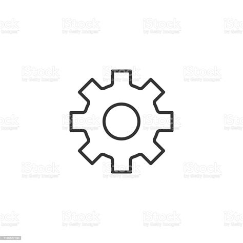 평평한 스타일의 기어 벡터 아이콘입니다 흰색 격리 된 배경에 톱니 바퀴 그림입니다 기어 휠 톱니바퀴 비즈니스 컨셉 개념에 대한 스톡 벡터 아트 및 기타 이미지 Istock