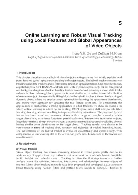 Pdf Chapter5 Online Learning And Robust Visual Tracking Using Local