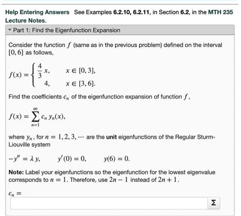 Solved Hw 21 62 Bvp Slp Problem 9 Consider The Function