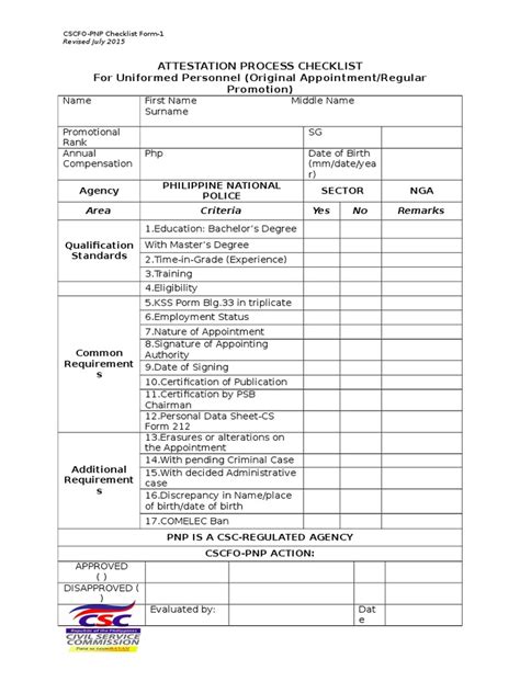 Csc Checklist Vocational Education Qualifications