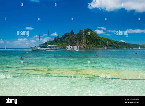 Very Clear Turquoise Waters On Monuriki Or Cast Away Island Mamanuca