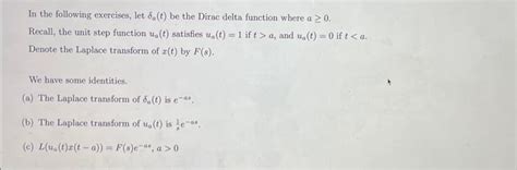 Solved In The Following Exercises Let δat Be The Dirac