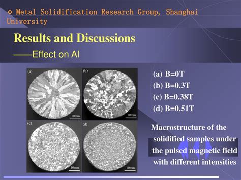 Ppt Effect Of Pulsed Magnetic Field On Solidification Structures Of Metals Powerpoint