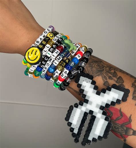 Excision Lyrics Kandi Perler Rave Bracelet Set 9 Bracelets Etsy