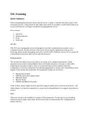 5 SSL Scanning Docx SSL Scanning Quick Summary When Encrypting Data Between Clients And The