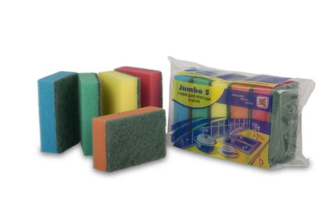 Губка для посуды Бабочка Jumbo 5шт купить в интернет магазине Novex