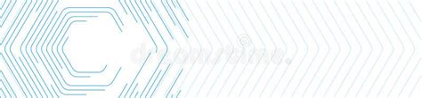 Blue Hexagonal Lines Abstract Futuristic Tech Banner Stock Vector Illustration Of Line Design