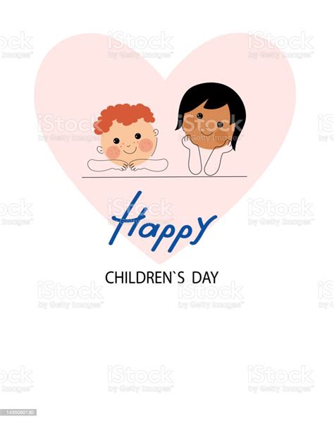 세계 어린이날을위한 소셜 미디어 수평 배너 템플릿 행복한 아기 소년 아시아 아기 소녀와 재미있는 행성 캐릭터 벡터 플랫 만화 낙서 배너 2022년에 대한 스톡 벡터 아트 및