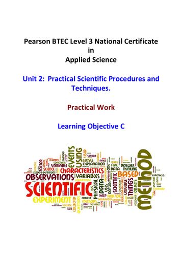 Complete Resource For Unit 2 Btec Level 3 In Applied Science Teaching Resources
