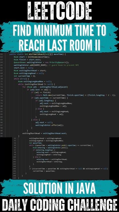 Leetcode 3342 Find Minimum Time To Reach Last Room Ii💛🖤 Solution 👆🏻🔗 Leetcode Java