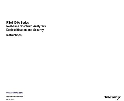 TEKTRONIX RSA A SERIES INSTRUCTIONS MANUAL Pdf Download ManualsLib