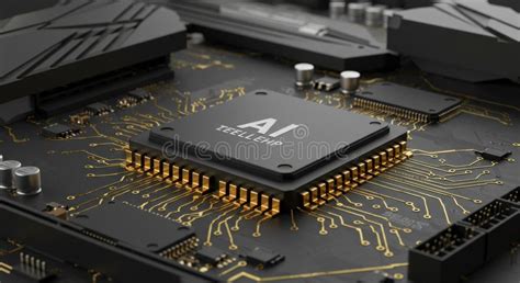 Ai Processor Chip Stock Illustration Illustration Of Black 382864563