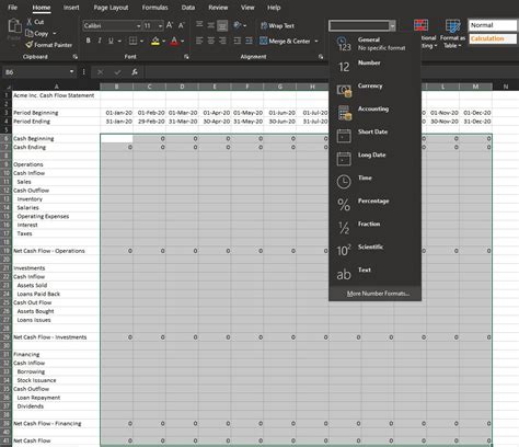 How To Make A Cash Flow Statement In Microsoft Excel