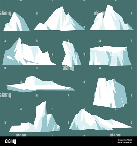 Set Of Arctic Icebergs Cartoon Vector Illustration Stock Vector Image And Art Alamy