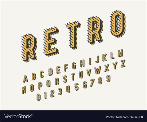 Retro Font And Alphabet Stock Royalty Free Vector Image