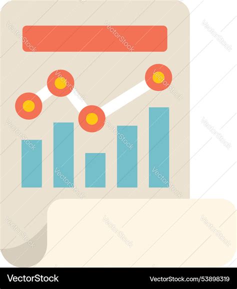 Document Showing Statistical Graph With Growing Vector Image