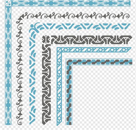 Elementos De Borde Plantillas Formas Simétricas Elegantes Retro Png