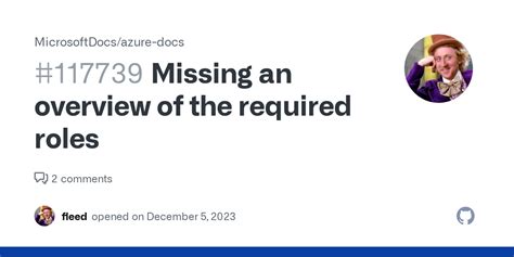 Missing An Overview Of The Required Roles · Issue 117739