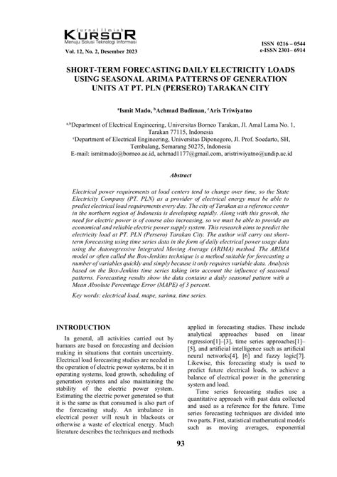 Pdf Short Term Forecasting Daily Electricity Loads Using Seasonal Arima Patterns Of Generation