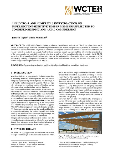 Pdf Analytical And Numerical Investigations On Imperfection Sensitive Timber Members Subjected