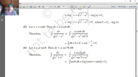 Integral Of Some Particular Functions Youtube