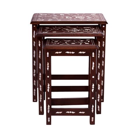 Mother Of Pearl Nesting Tables Set Of 3 Walnut Nesting Coffee Tables Set Of 3 Antique