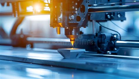 Industrial 3d Printer Creating A Prototype Object With Precision Laser Technology In A Modern