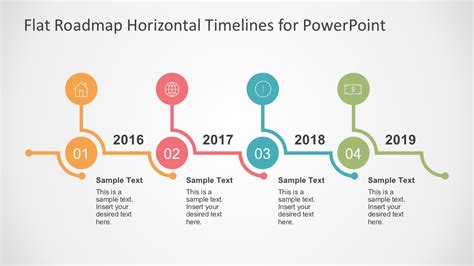 Flat Timelines Powerpoint Templates