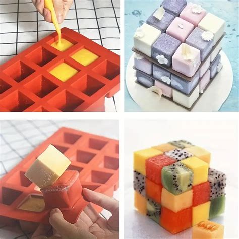 1pc 사각 실리콘 몰드 초콜릿 몰드 무스 케이크 디저트 치즈 케이크 트러플 카라멜 젤리 브라우니 비누 1 Temu