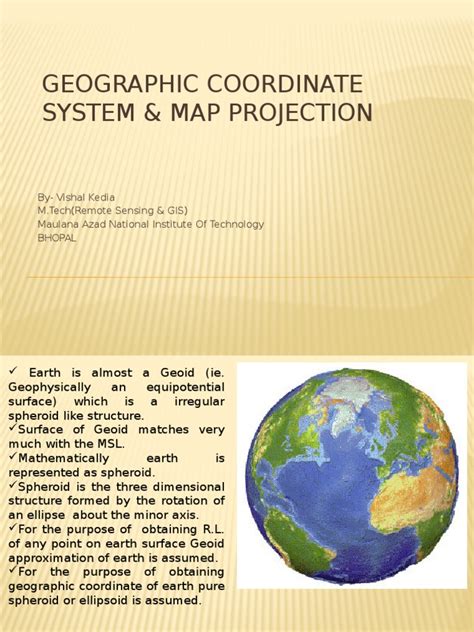 Geographic Coordinate System And Map Projection Pdf Latitude