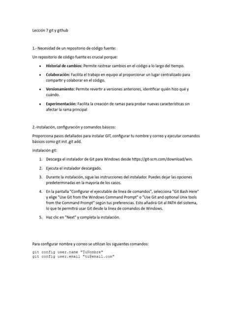 Lección 7 Git Y Github Pdf Arquitectura De Computadores Ciencias