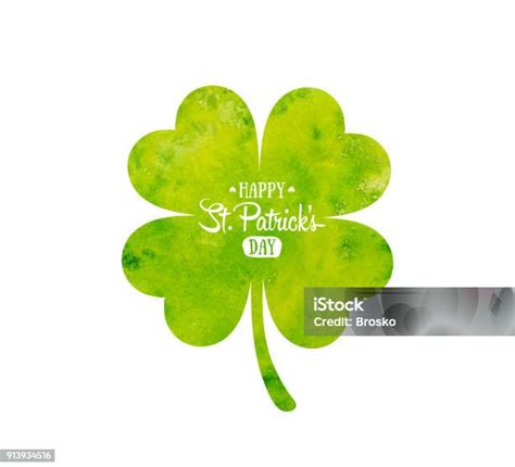 홀리데이 아일랜드 성 패 트 릭의 날입니다 그린 수채화 Quatrefoil의 클로버 네잎 클로버에 대한 스톡 벡터 아트 및 기타 이미지 네잎 클로버 클로버 온대 식물