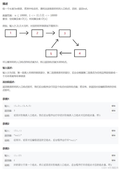 链表中环的入口结点 Csdn博客