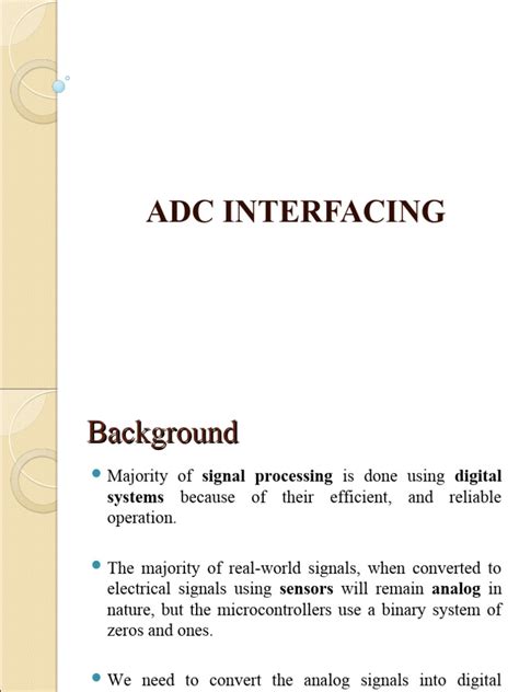Adc Interfacing Pdf Analog To Digital Converter Telecommunications Engineering