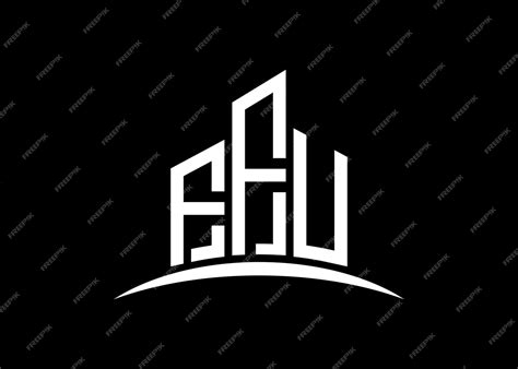 Premium Vector Letter Ffu Building Vector Monogram Logo Design Template Building Shape Ffu Logo