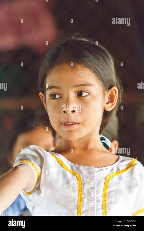 Little Cambodian Girl Learning The Traditional Cambodian Apsara Dance