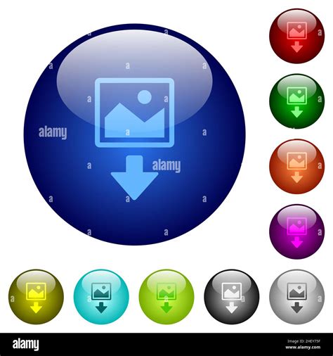 Download Image Icons On Round Glass Buttons In Multiple Colors