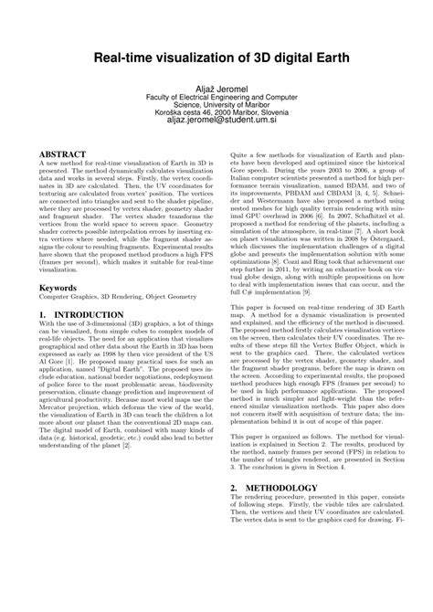 Pdf Real Time Visualization Of 3d Digital Earth