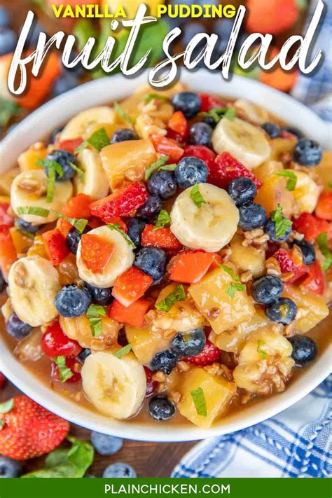 Vanilla Pudding Fruit Salad Plain Chicken