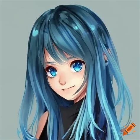 Anime Girl With Blue Hair On Craiyon