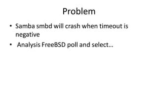 Linux IO Multiplexing For Samba Bug PDF Operating Systems Computer Software And Applications
