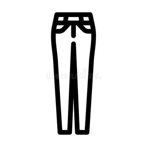 Woman Denim Pants Line Icon Vector Illustration Stock Illustration