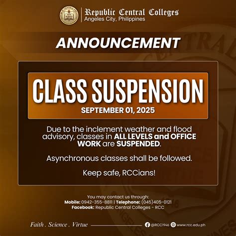Announcement Class Republic Central Colleges Rcc Facebook