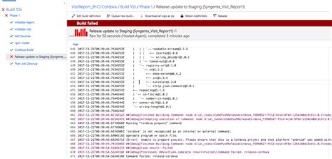 Cordova Code Push Error On Release Through Vsts Stack Overflow