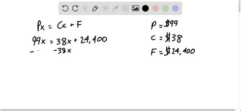 SOLVED Break Even Point To Determine The Break Even Point Or The Number Of Units That Must Be